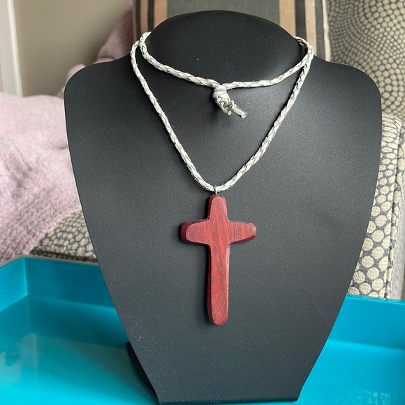 Jewelry | Holy Roller Necklace In Simple Wooden Cross And Rope Chain ...
